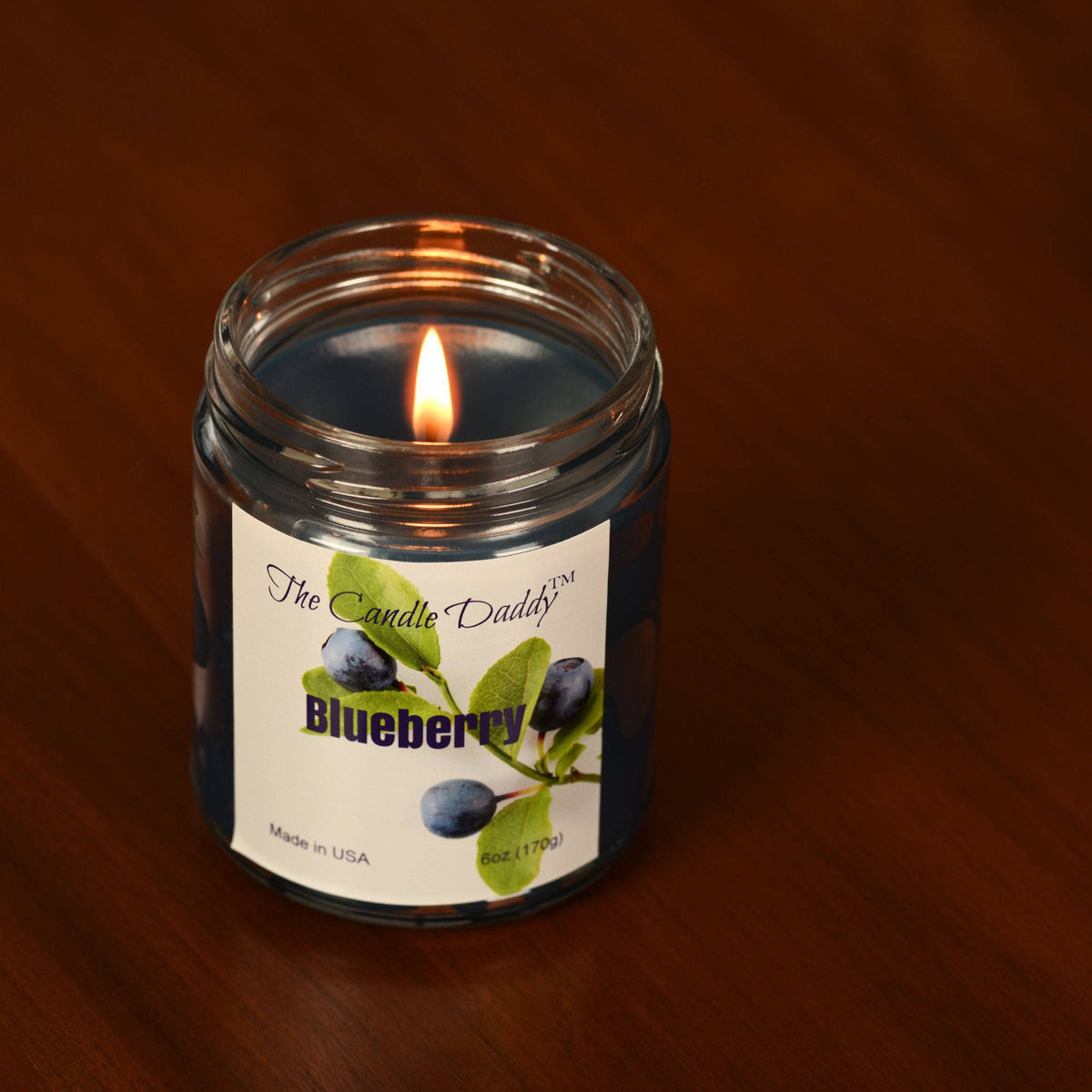 Blueberry - Blueberry Scented 6oz Jar Candle - The Candle Daddy