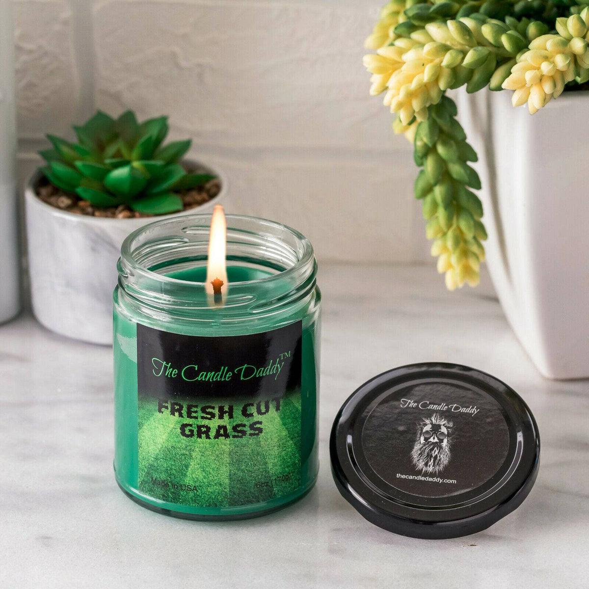 Fresh Cut Grass Scented Candle- 6 Ounce - 40 Hour Burn – The Candle Daddy