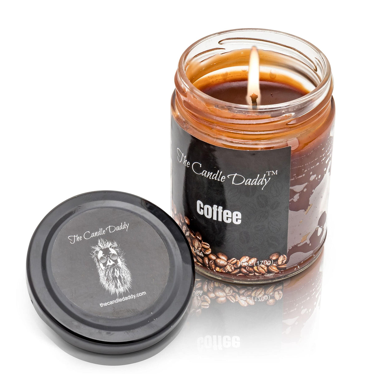 Coffee Scented Candle- 6 Ounce - 40 Hour Burn- The Candle Daddy- Poure